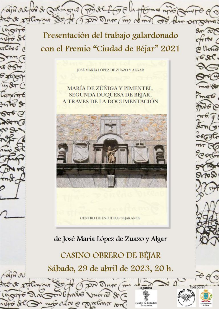 Presentación de “María de Zúñiga y Pimentel, segunda duquesa de Béjar ...